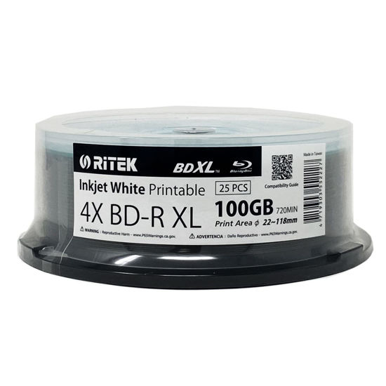 GetUSCart- 25 Pack Ritek BD-R XL BDXL 100GB Archival Grade Triple ...