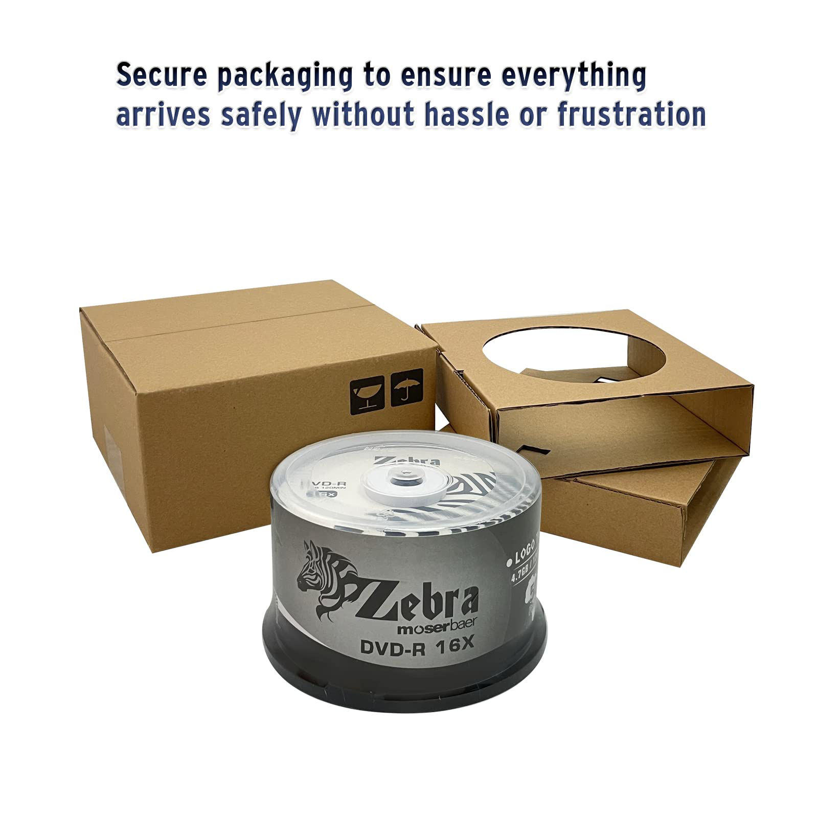 GetUSCart- Moserbaer Zebra DVD-R 16X 4.7GB Branded Logo Recordable ...
