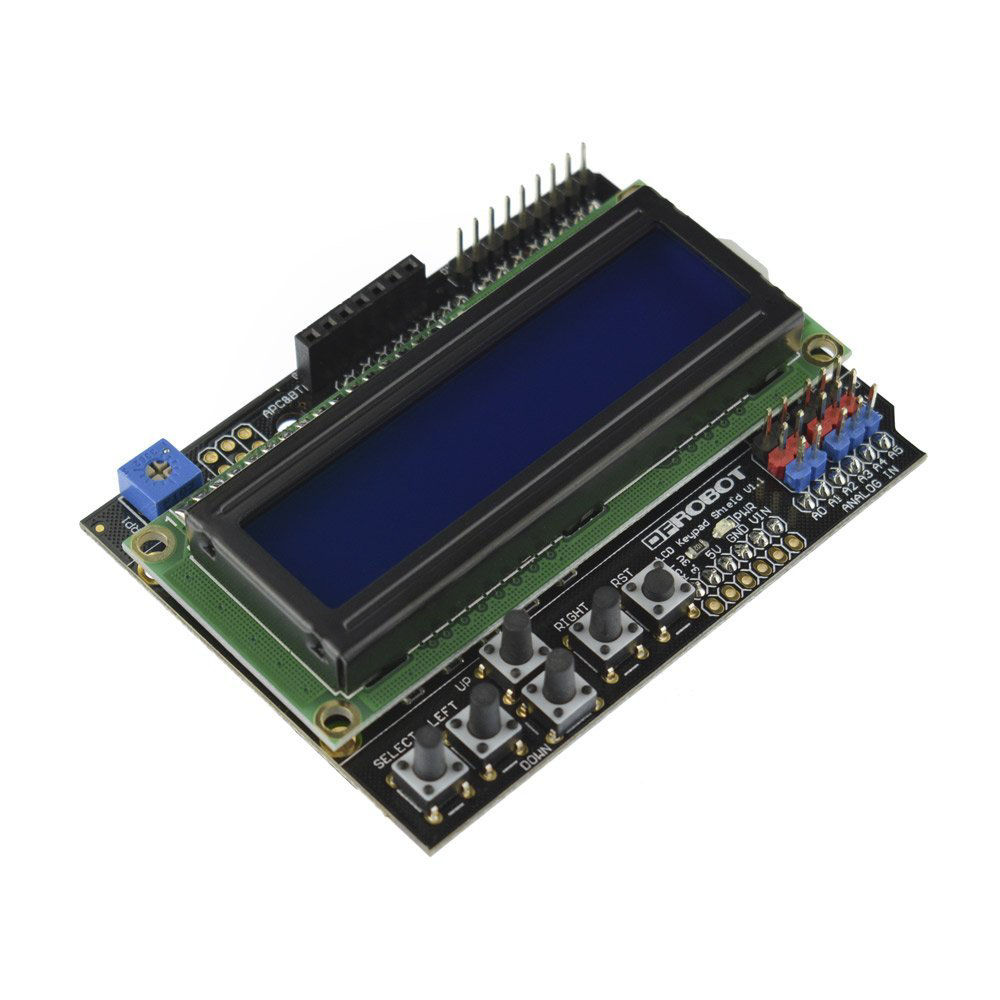 GetUSCart- DFROBOT Gravity: 1602 LCD Keypad Shield for Arduino GetUSCart- DFROBOT Gravity: 1602 LCD Keypad Shield for Arduino