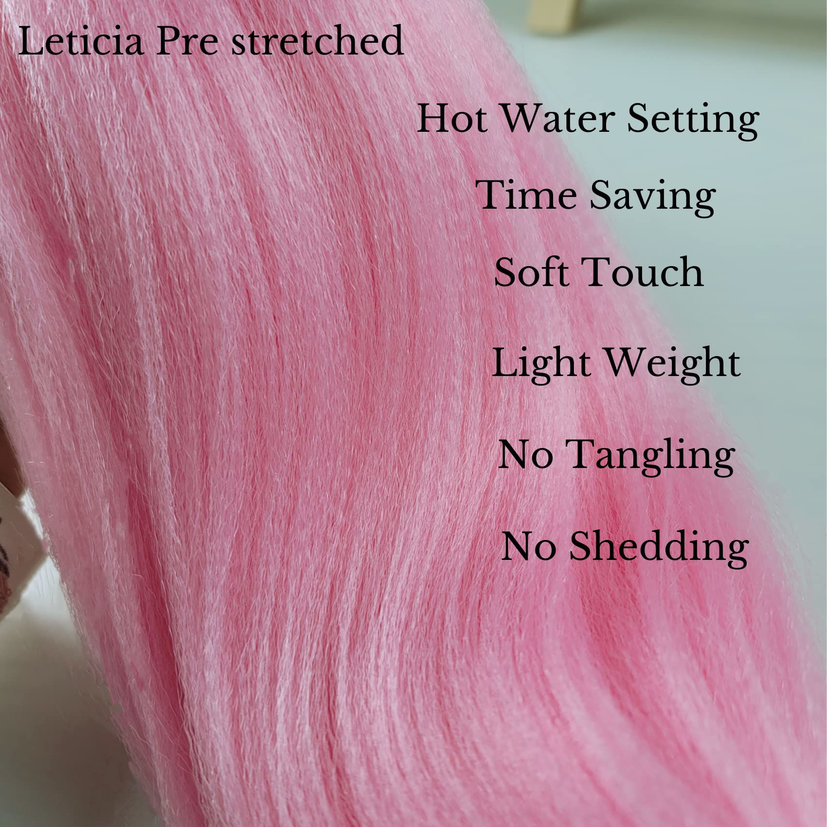 GetUSCart- Cotton Candy Pink Braiding Hair Pre Stretched Kanekalon ...