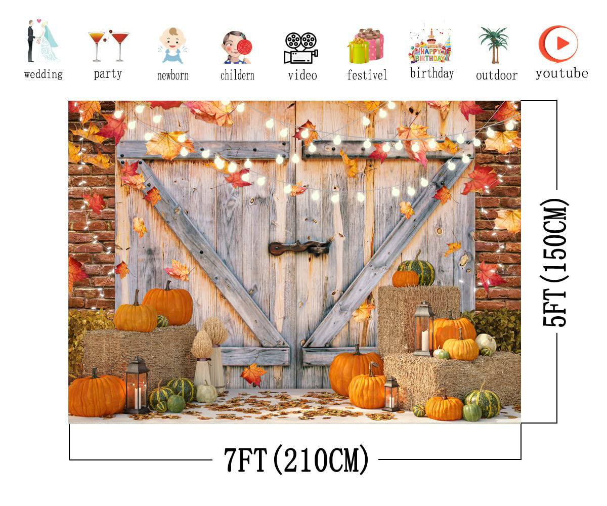 GetUSCart- AIIKES 7X5FT Fall Thanksgiving Backdrop Autumn Pumpkin ...