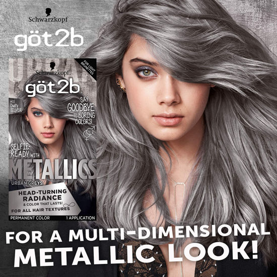 GetUSCart- Got2b Metallics Permanent Hair Color, M72 Dusty Silver