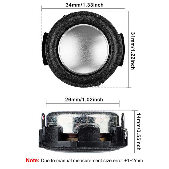 GetUSCart- 2Pcs 8Ohm 3W Full Range Audio Speaker Replacement Stereo ...