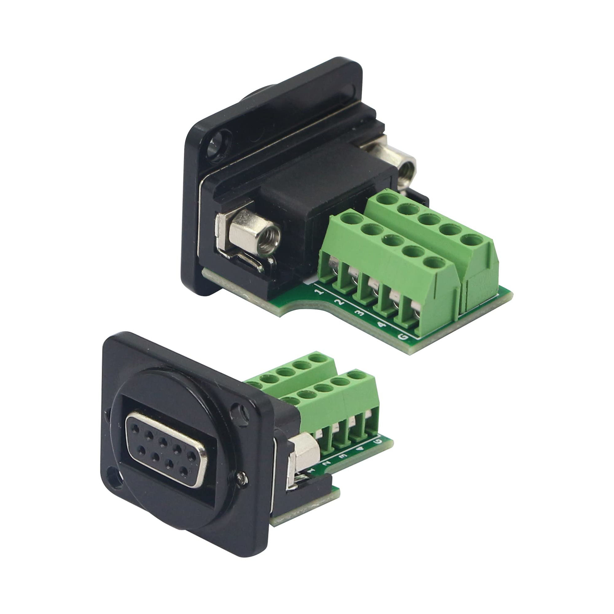 GetUSCart- QIANRENON DB9 Panel Mount Terminal RS232 Serial to Terminal Female Adapter Connector ...