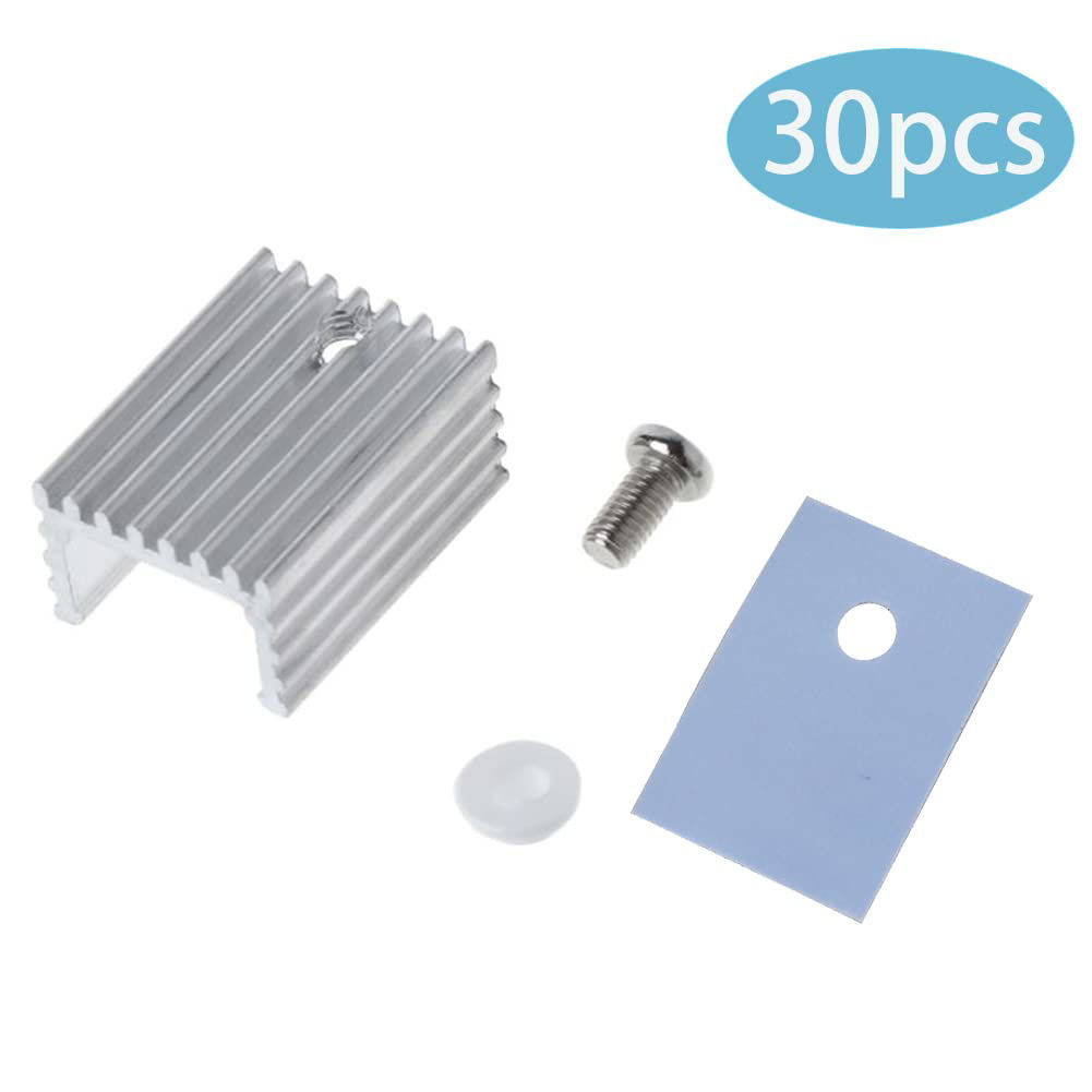 GetUSCart- Jienk 30Pcs TO-220 Aluminum Heatsink & Insulator/Mounting ...
