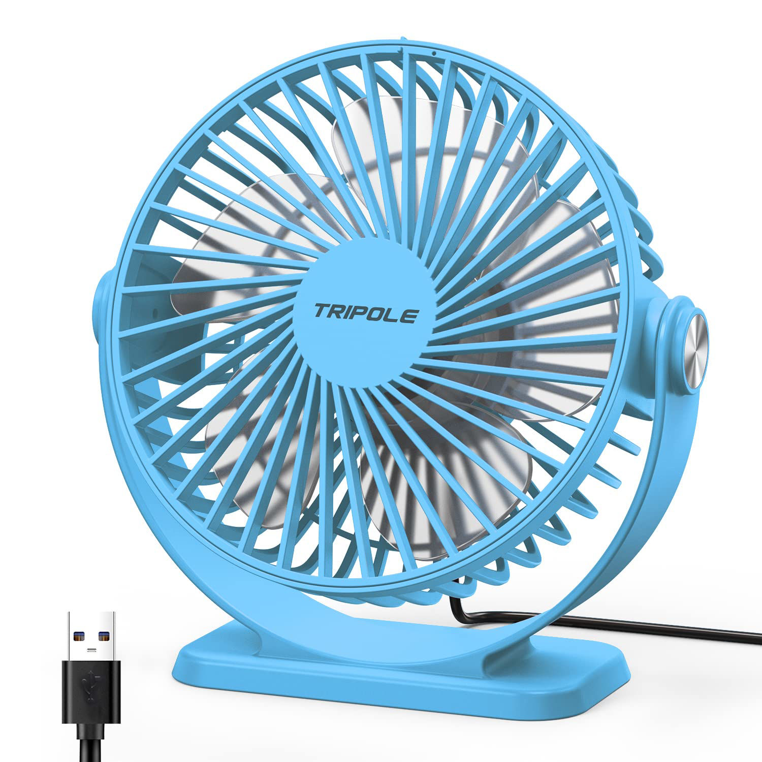 GetUSCart- TriPole USB Powered Desk Fan Small Personal Fan 3 Speeds ...