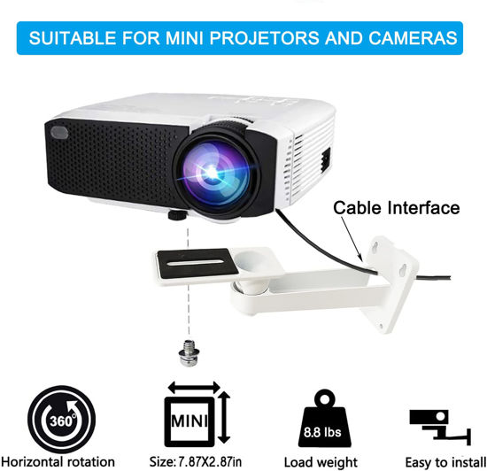 GetUSCart- Mini Projector Wall Mount Angle Adjustable Projector Mount ...