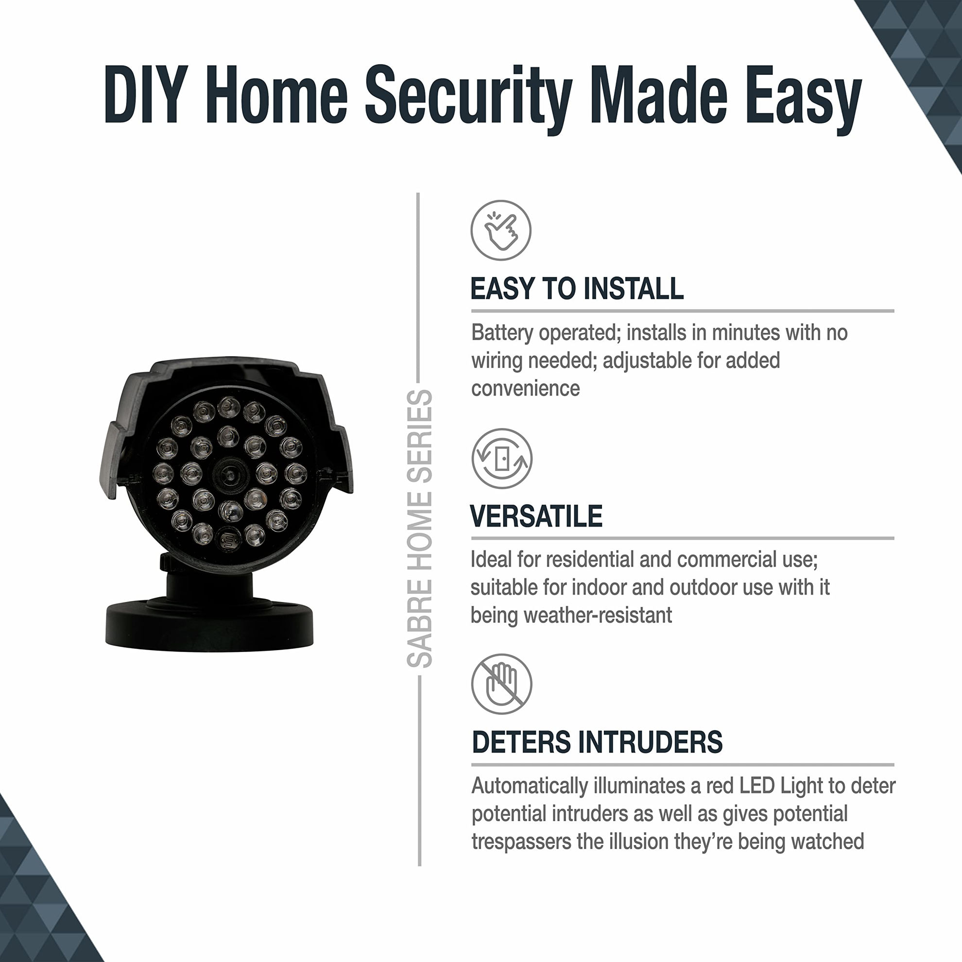 GetUSCart- SABRE Fake Security Camera With Night Sensor, IP44 Rated ...