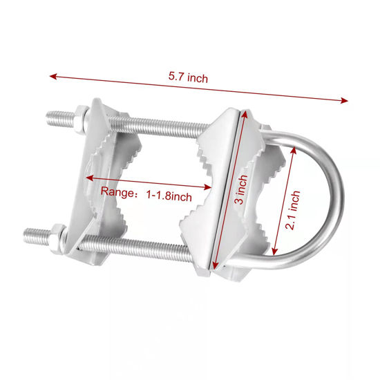 GetUSCart- Slinkdsco Double Antenna Mast Clamp Heavy V-Jaw Bracket U ...
