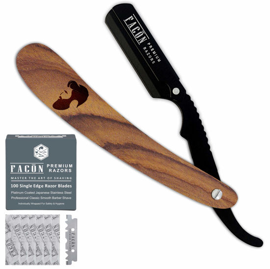 GetUSCart- 100 BLADES + Facón Professional Vintage Straight Edge Barber ...