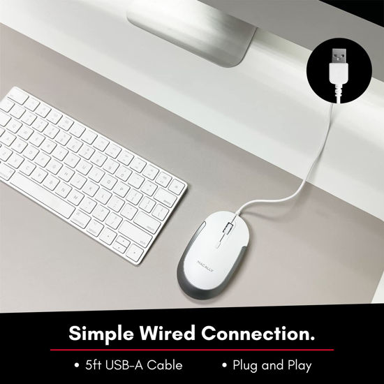 GetUSCart- Macally Silent Wired Mouse - Slim & Compact USB Mouse for ...