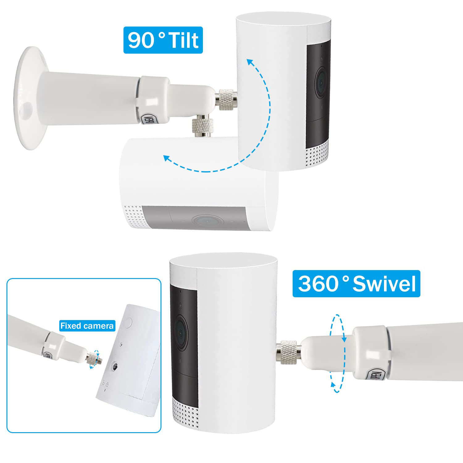 GetUSCart- (퐌퐞퐭퐚퐥 ퟐ 퐏퐚퐜퐤) 360 Degrees Adjustable Security Wall Mount ...