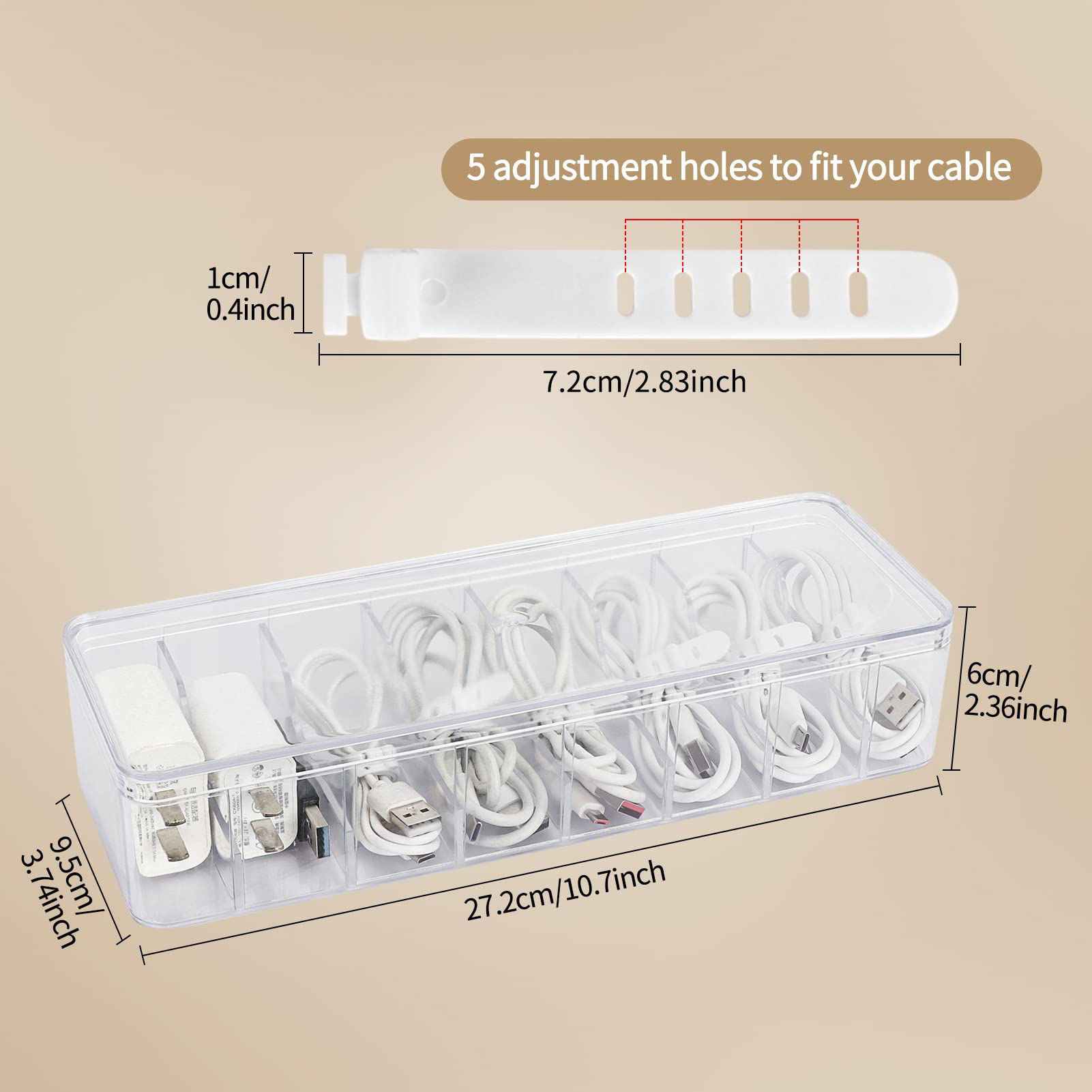 GetUSCart- BiSiViO Clear Cable Management Box, Desktop Cable Organizer ... GetUSCart- BiSiViO Clear Cable Management Box, Desktop Cable Organizer ...