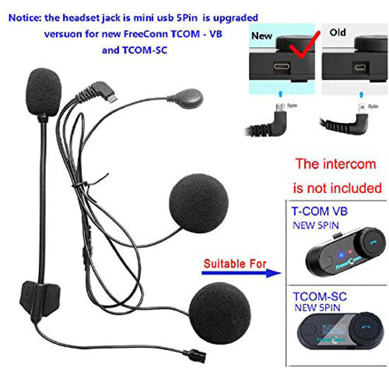 GetUSCart- FreedConn 5 Pin Interchangeable Hard Mic and Soft Mic ...