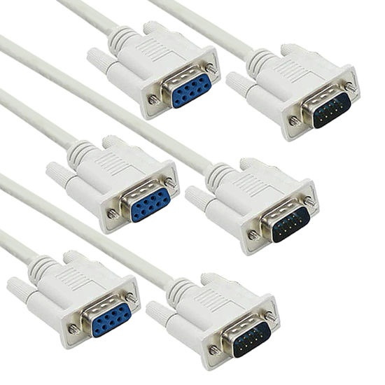 GetUSCart- DaFuRui 5ft/1.5m RS232 Cable， 3Pack White DB9 RS232 Male to ...