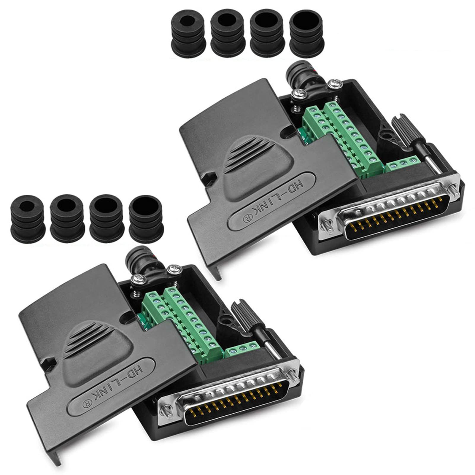 GetUSCart- ANMBEST 2PCS DB25 Solderless Connector, RS232 D-SUB Serial ...