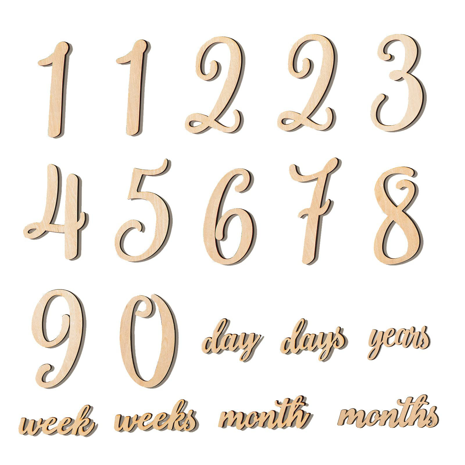 GetUSCart- Promise Babe 19pcs Baby Milestone Numbers Wooden Milestones ...