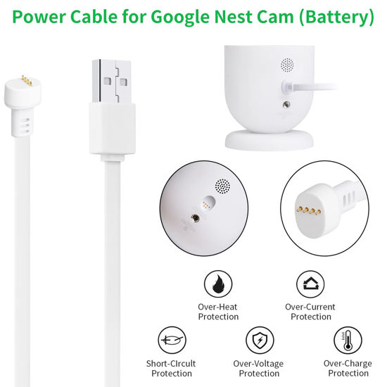 GetUSCart- Power Adapter for Google Nest Cam (Battery), with 16.4Ft/5m ...