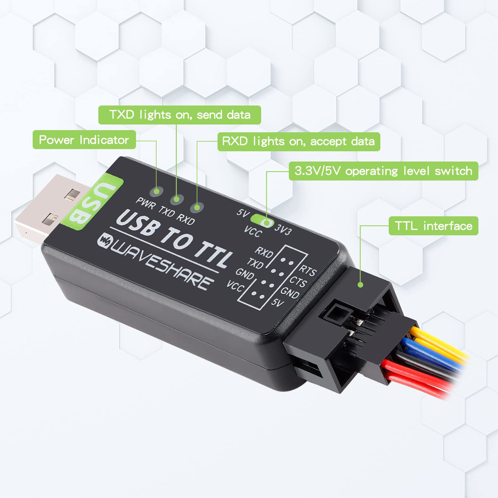GetUSCart- JESSINIE Industrial USB to Serial Adapter UART Serial Adapter FT232RL Serial to USB ...