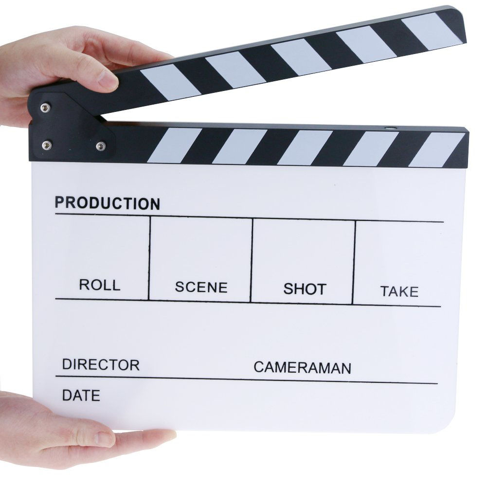 GetUSCart- Hilitchi Acrylic Clapper Board Wooden Film Movie Clapboard ...