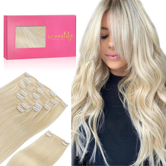 GetUSCart- WENNALIFE Clip in Human Hair Extensions, 20 Inch 150g 9pcs ...