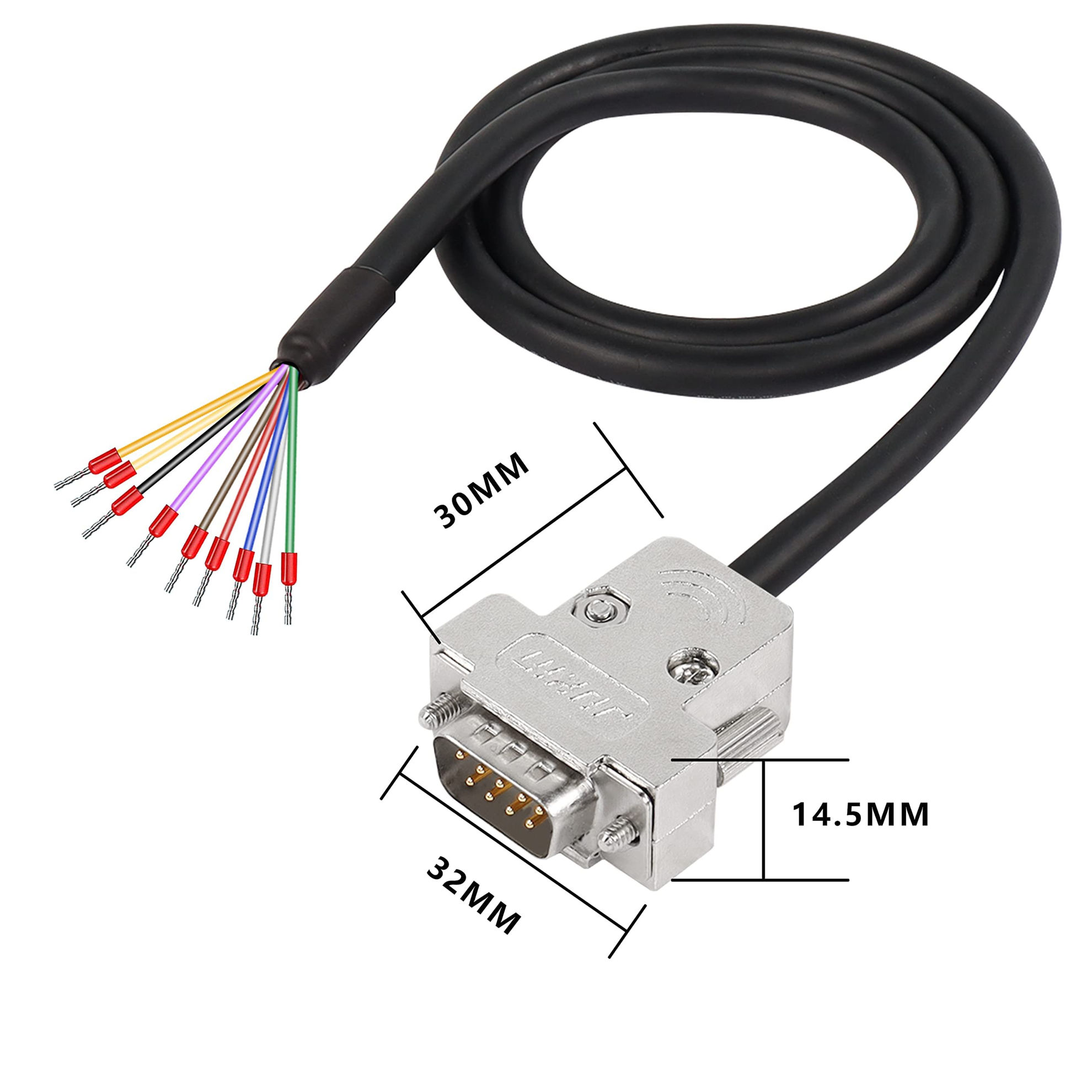 GetUSCart- XMSJSIY DB9 Connector Adapter Cable, D-SUB 9Pin RS232 Serial Port Extension Cable ...