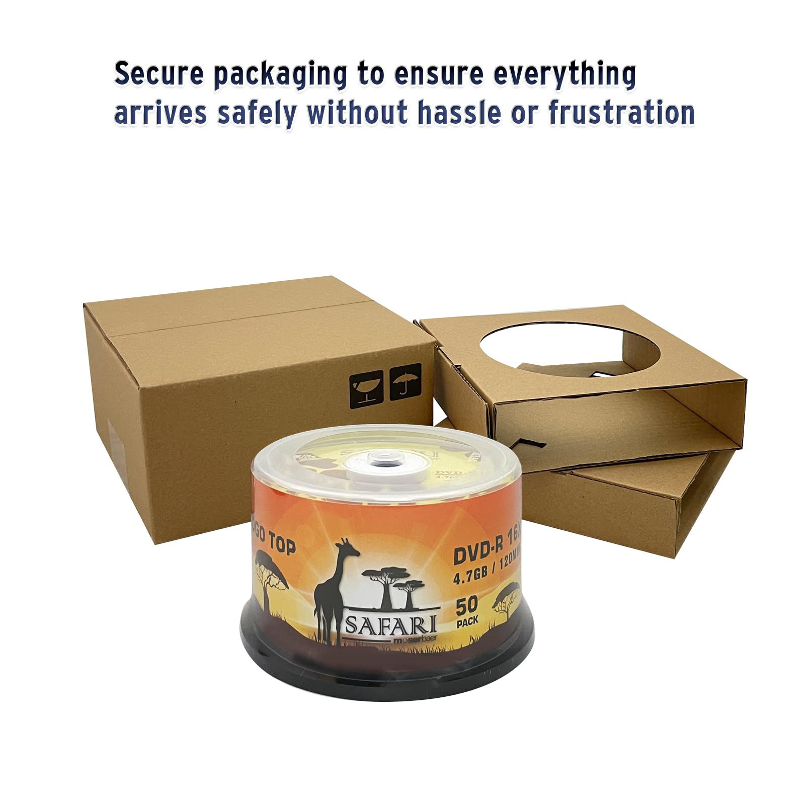 GetUSCart- Moserbaer Safari DVD-R 16X 4.7GB Branded Logo Recordable ...