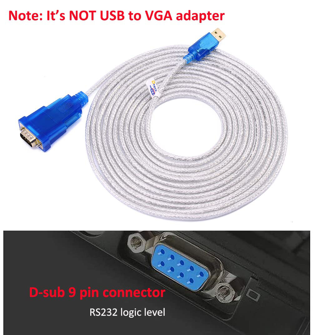 GetUSCart- DTech FTDI USB to Serial Adapter Cable RS232 DB9 Male Port ...