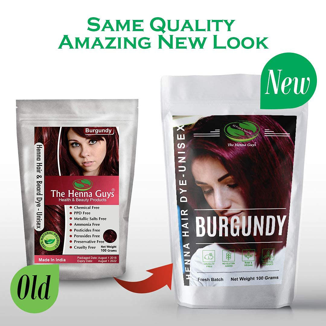 GetUSCart- 1 Pack Burgundy Red Henna Hair & Beard Color/Dye 100 Grams ...