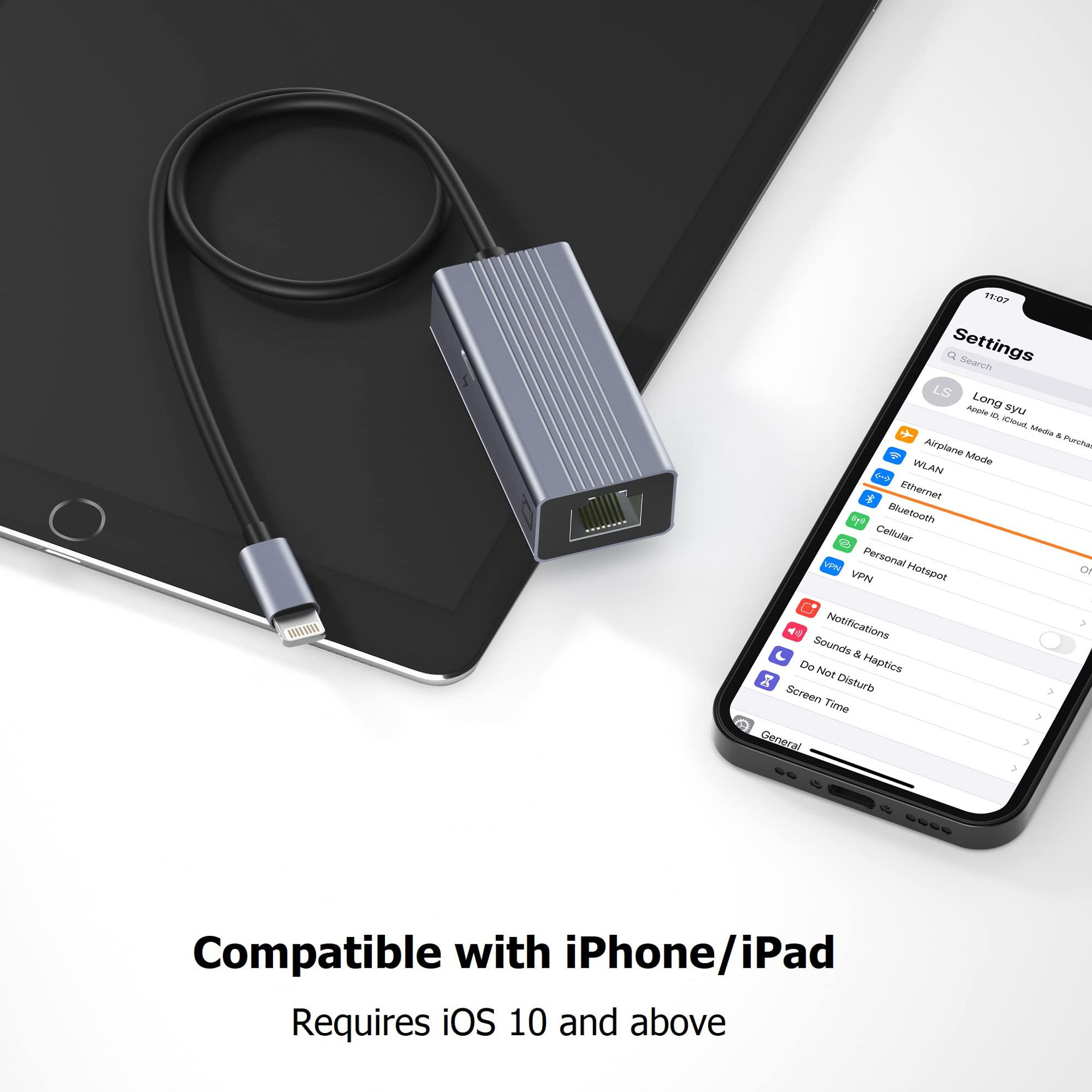 GetUSCart- Lightning to Ethernet Adapter[Apple MFi Certified], IVSHOWCO ...