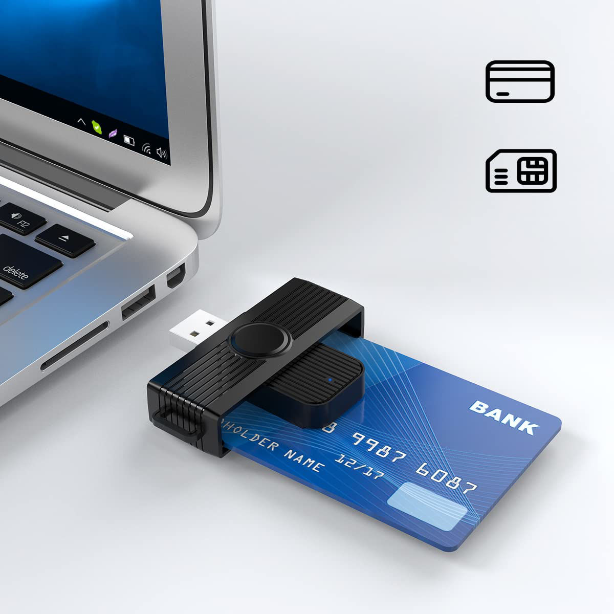 GetUSCart- CAC Reader, DOD Military USB Common Access CAC Card Reader ...