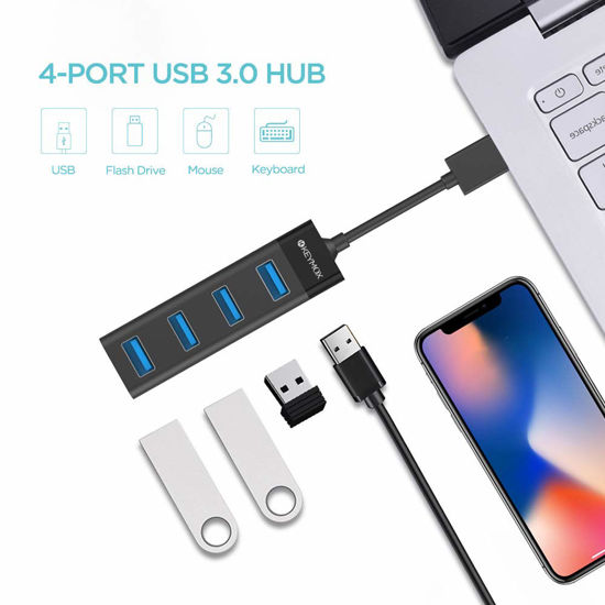 GetUSCart- 4-Port USB 3.0 Hub, KEYMOX Compact Size Data USB Hub for ...