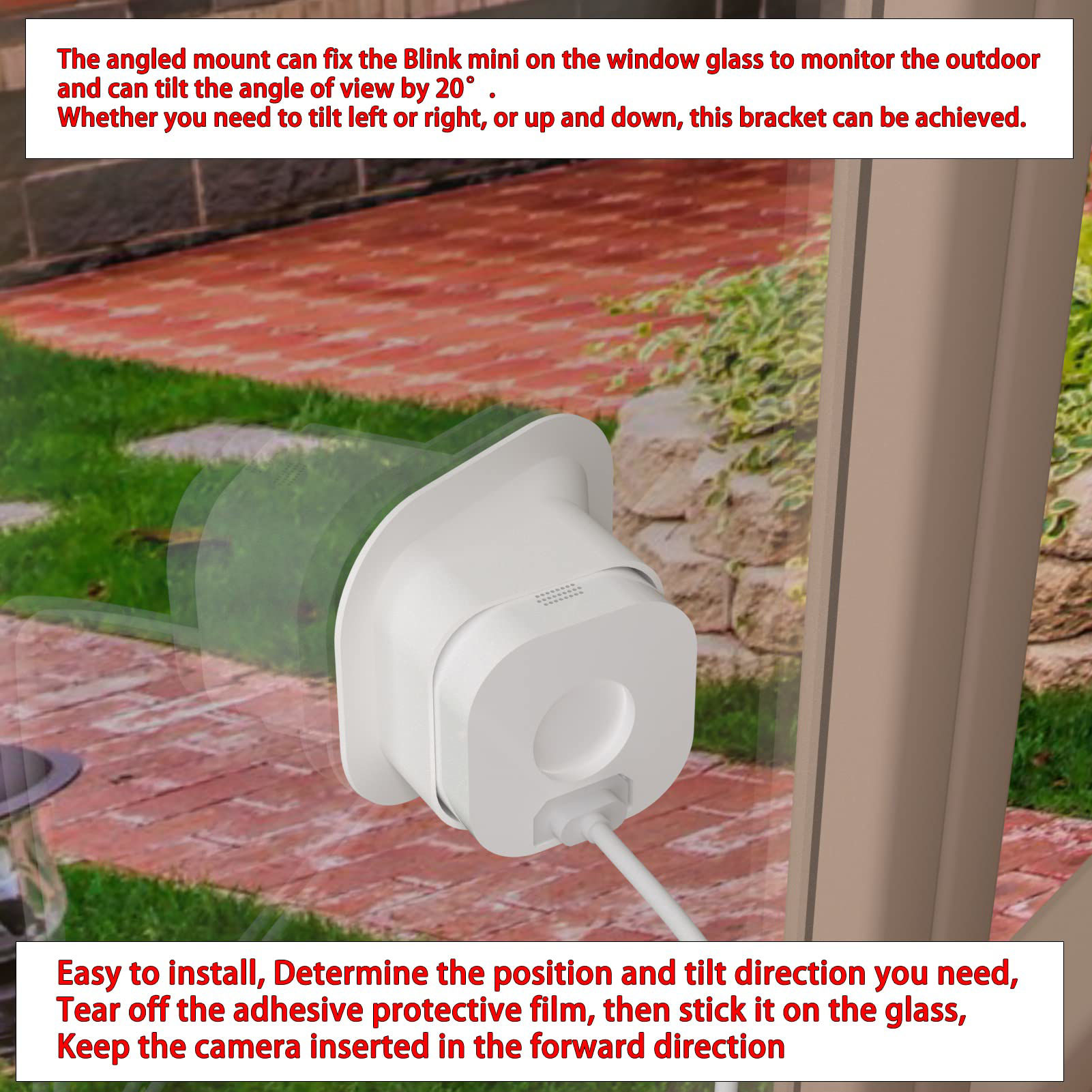 GetUSCart- Teccle Angled Window Mount Bracket for Blink Mini, 20 ...