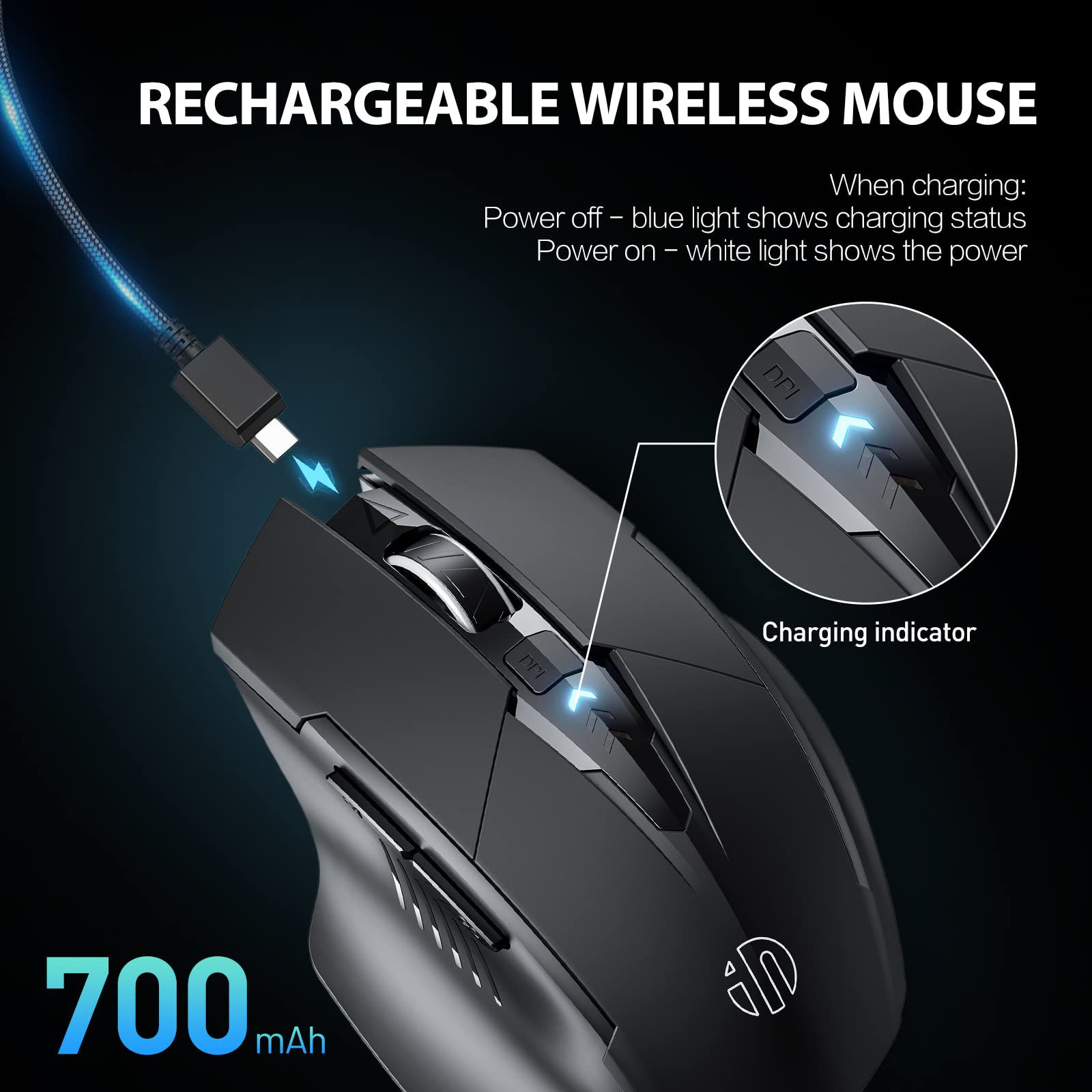 GetUSCart- INPHIC Wireless Mouse, [Upgraded: Battery Level Visible ...