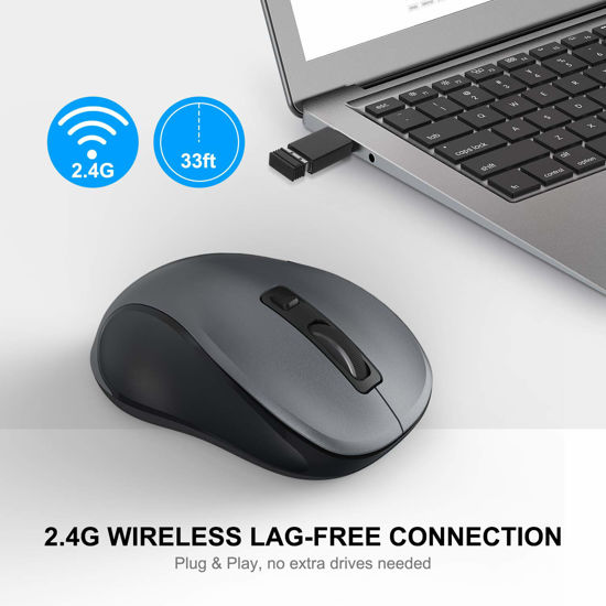 GetUSCart- WisFox 2.4G Wireless Mouse for Laptop, Ergonomic Computer ...