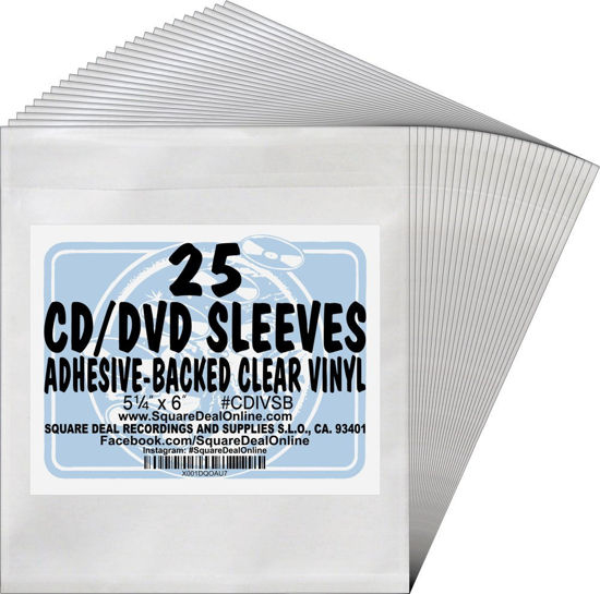GetUSCart- (25) Adhesive Backed Clear Sleeves for CDs or DVDs #CDIVSB