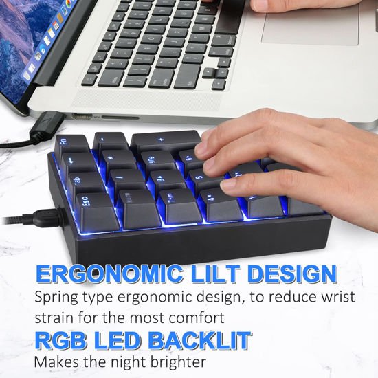 GetUSCart- MOTOSPEED K23 Mechanical Numeric Keypad Blue Switch Wired 21 ...