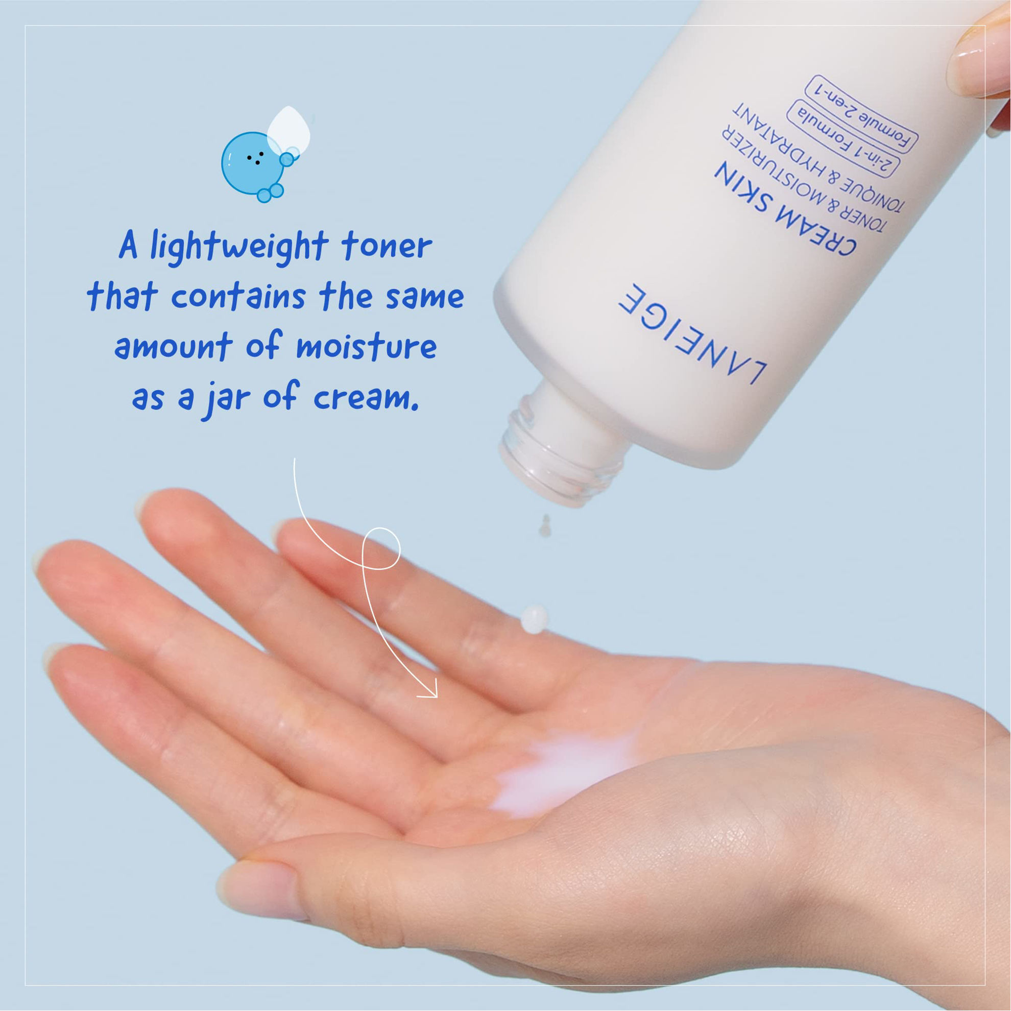 GetUSCart- LANEIGE Mini Cream Skin Toner & Moisturizer: 2-in-1 Amino ...