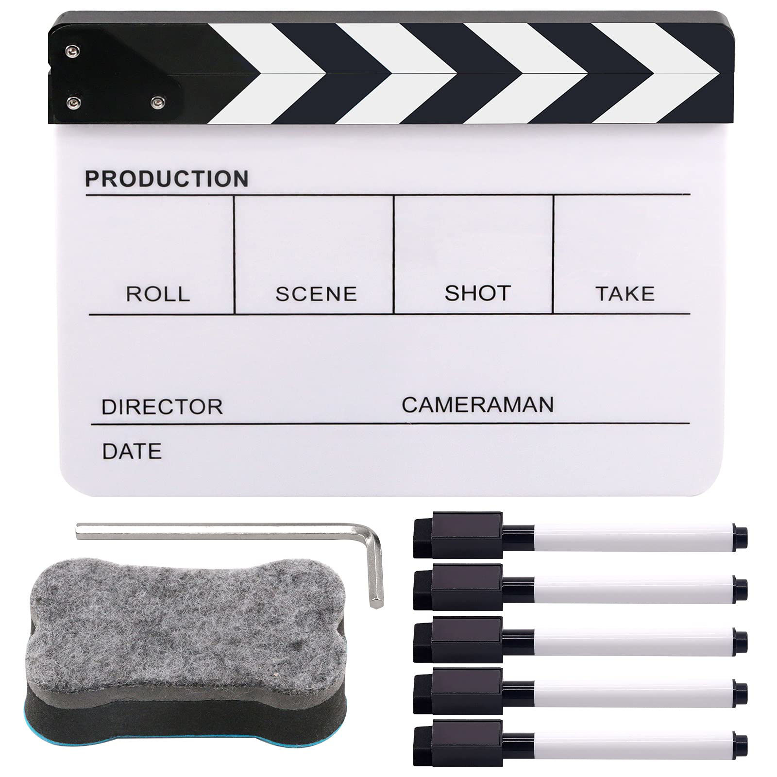 GetUSCart- Rustark Movie Film Clap Board, Acrylic Black & White ...