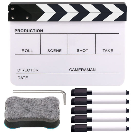 GetUSCart- Rustark Movie Film Clap Board, Acrylic Black & White ...