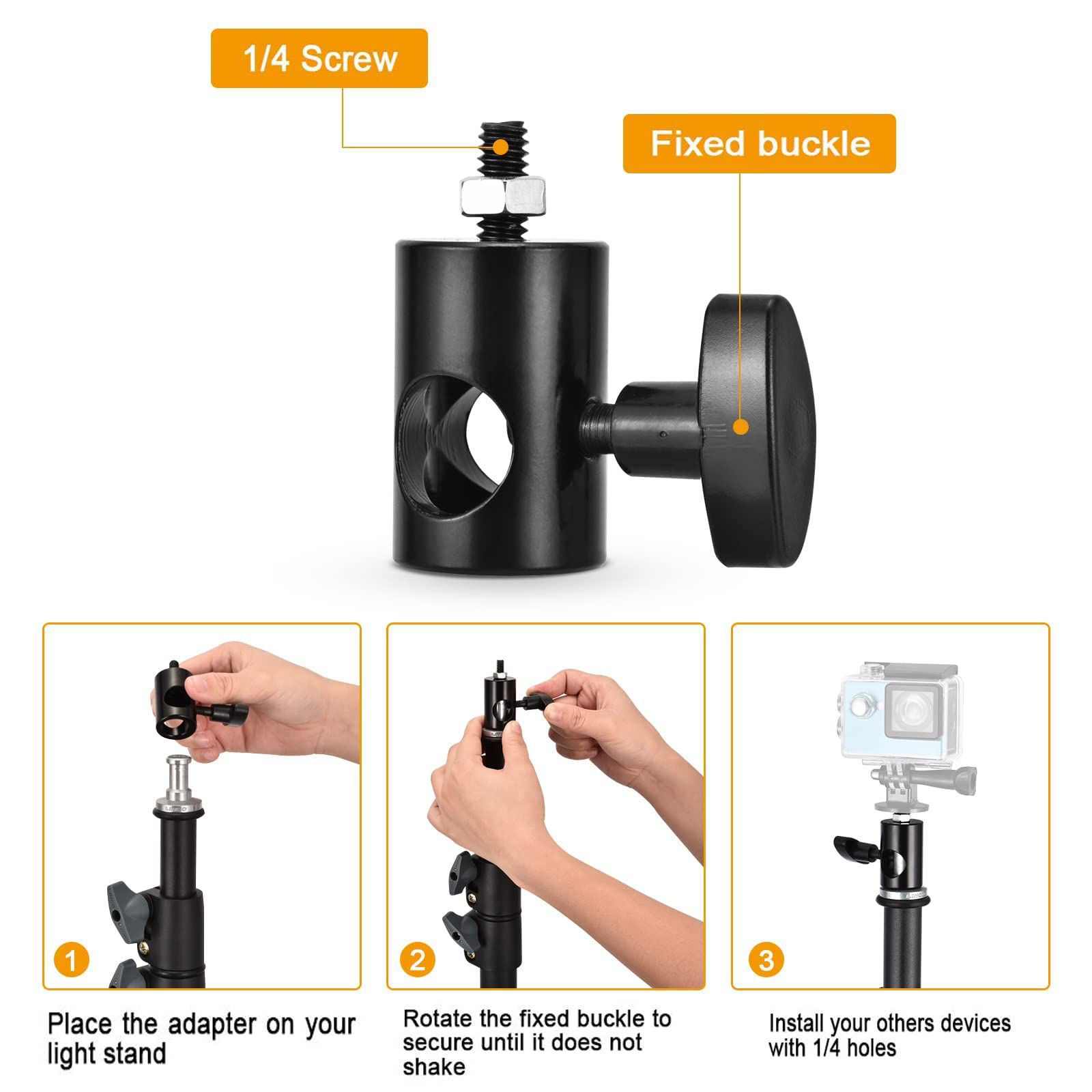 GetUSCart- KAGYOKU 4PCS Light Stand Adapter Aluminum Rapid Adapter ...