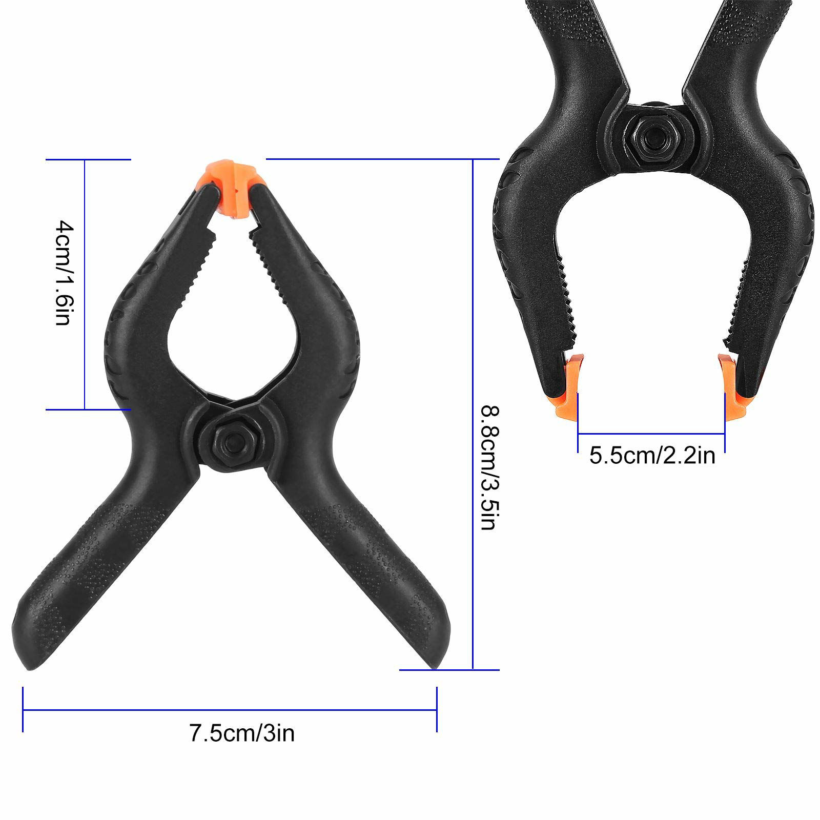 GetUSCart- OrdLive 30-Pack Heavy Duty Nylon Spring Clamp, 3-Inch ...