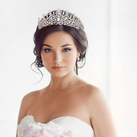 GetUSCart- TOBATOBA AB Silver Wedding Tiara for Women Crystal Tiaras ...