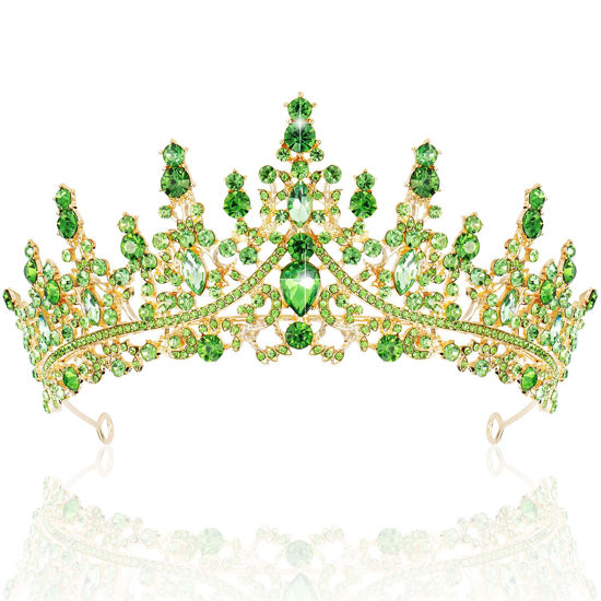 GetUSCart- TOBATOBA Light Green Tiaras and Crowns for Women, Rhinestone ...