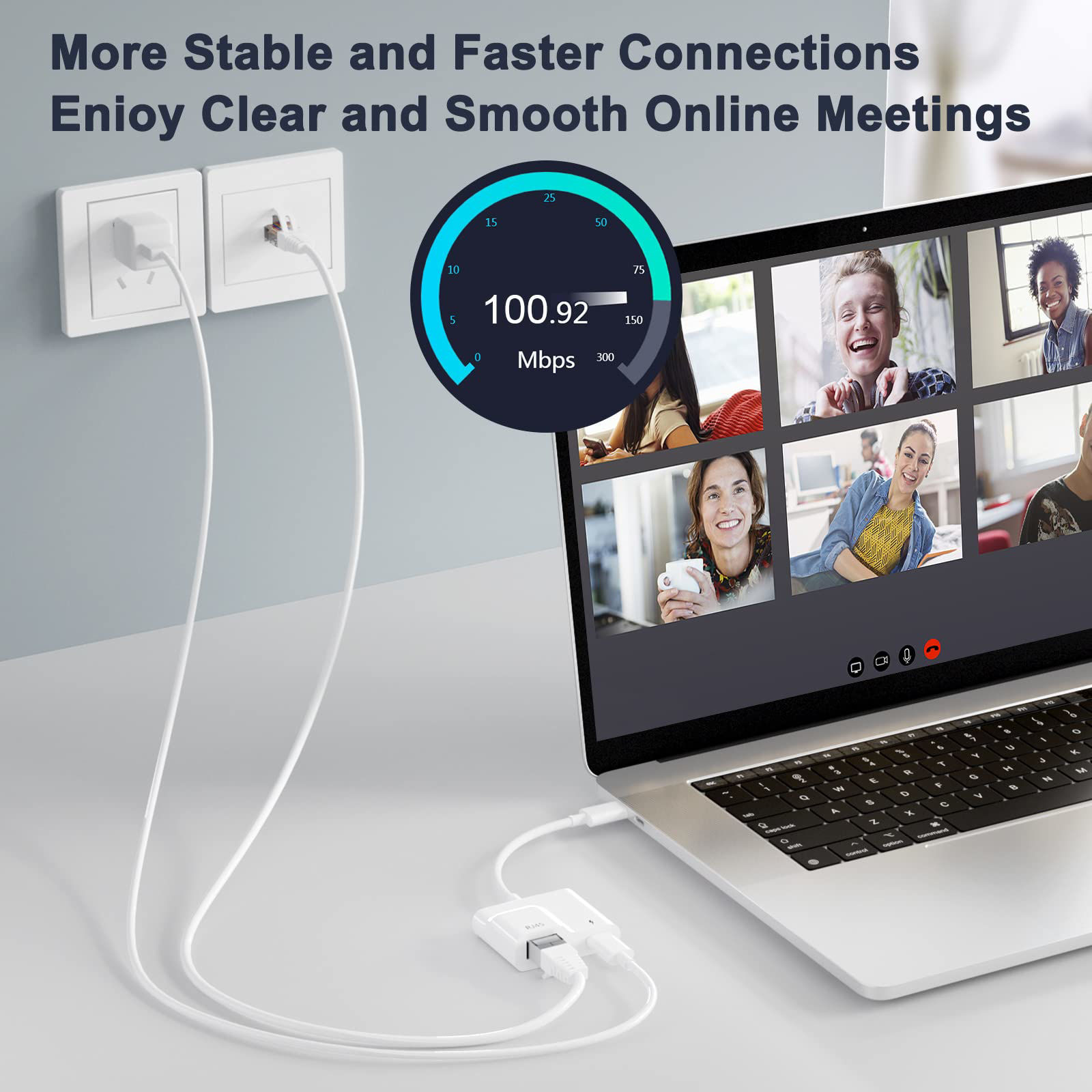 GetUSCart- USB C to Ethernet Adapter, UWECAN 2 in 1 USB C to RJ45 ...