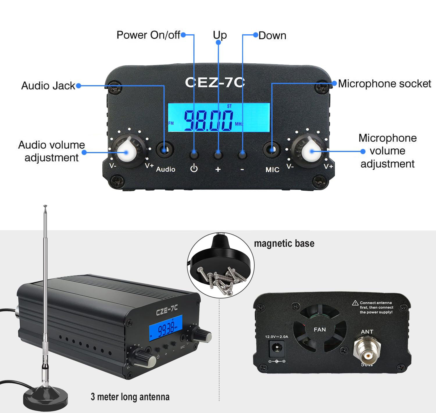 GetUSCart- FM Transmitter for Church, Long Range FM Broadcast ...