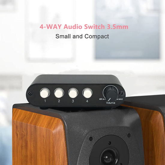 GetUSCart- TENEALAY 4-Way 3.5mm Stereo Audio Switch Input Signal Source ...