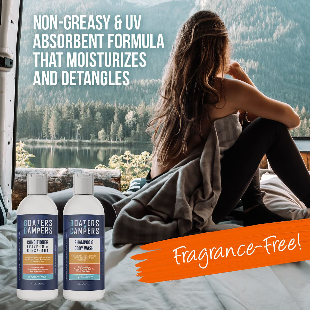 GetUSCart- Boaters and Campers Hair Shampoo and Conditioner Set | 4 oz ...