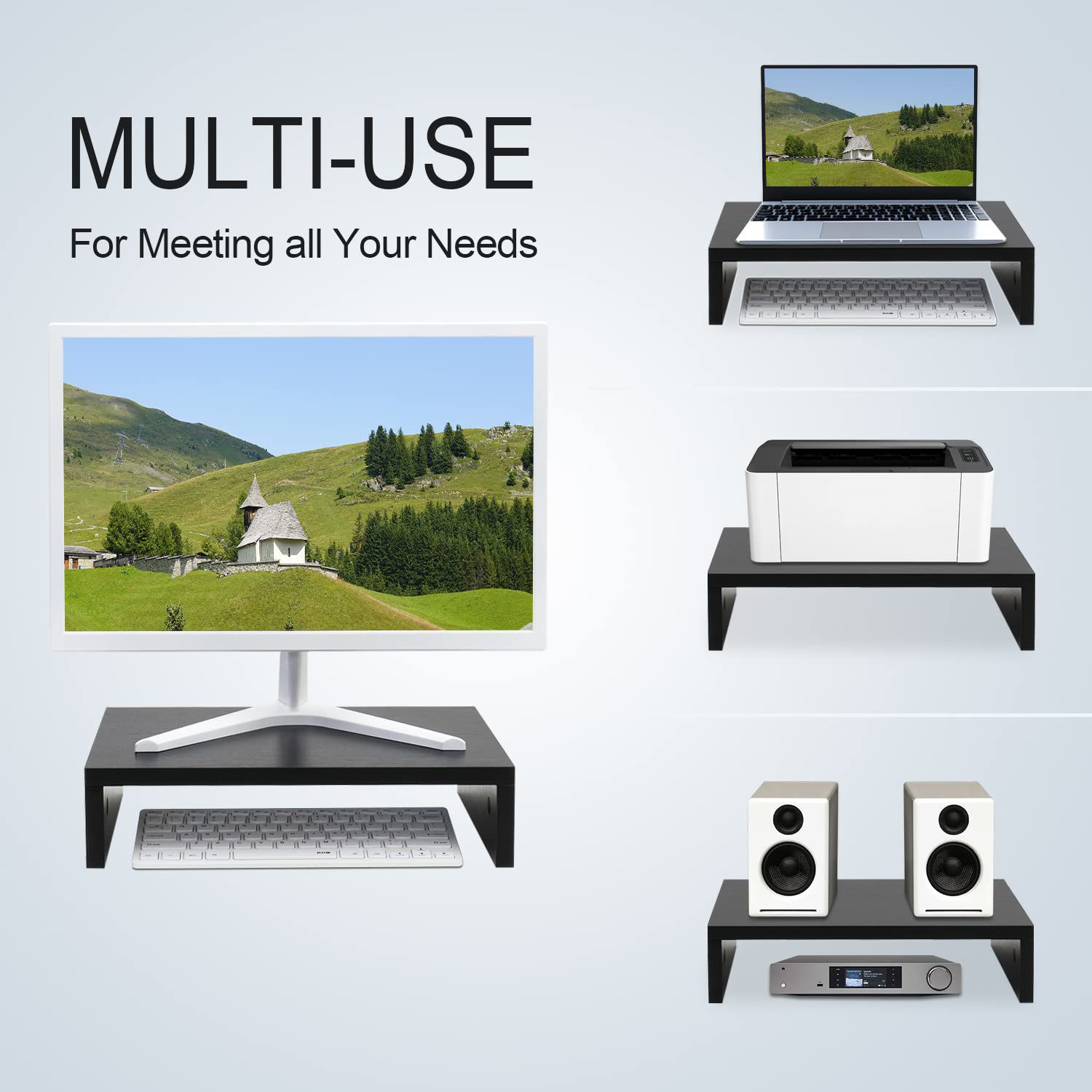 GetUSCart- TEAMIX 14.2 inch Monitor Stand Riser, Wood Monitor Riser ...