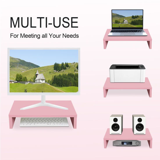 GetUSCart- TEAMIX 14.2 inch Monitor Stand Riser, Wood Monitor Riser ...